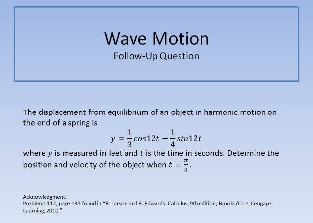 Wave Motion | Microtutorials in Mathematics